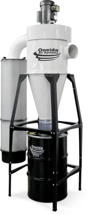 Oneida Air Systems Oneida Air High Vacuum 5HP MERV 13 Cyclone Dust Collector 230V 3 Phase 55 Gallon Freestanding